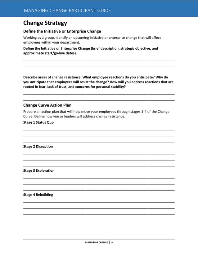 Managing Change Participant Guide | PDF