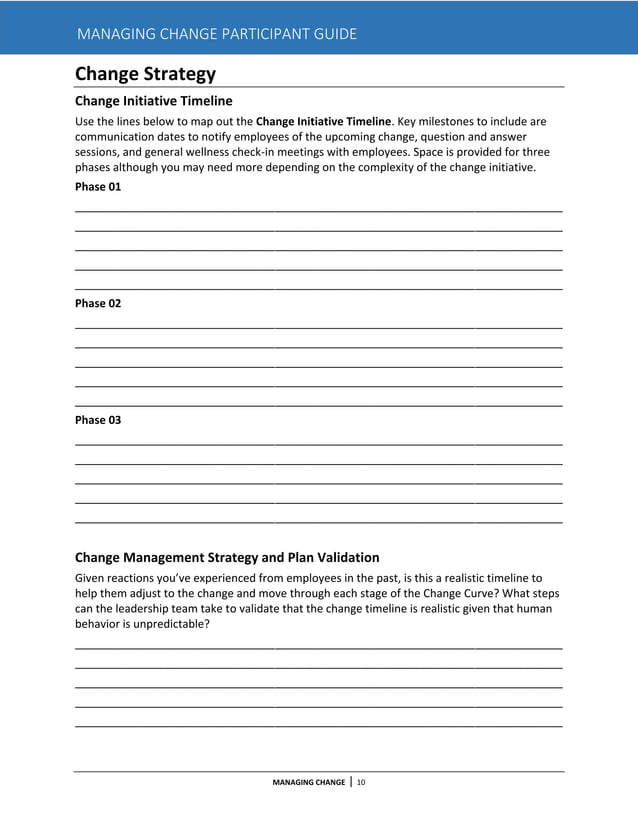 Managing Change Participant Guide | PDF