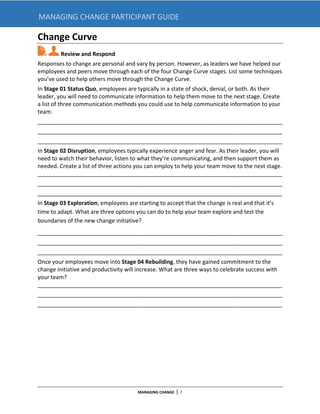 Managing Change Participant Guide | PDF