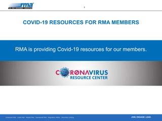 The RMA COVID-19 Resource Center | PPTX