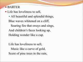 meaning and idea in English poetry | PPT