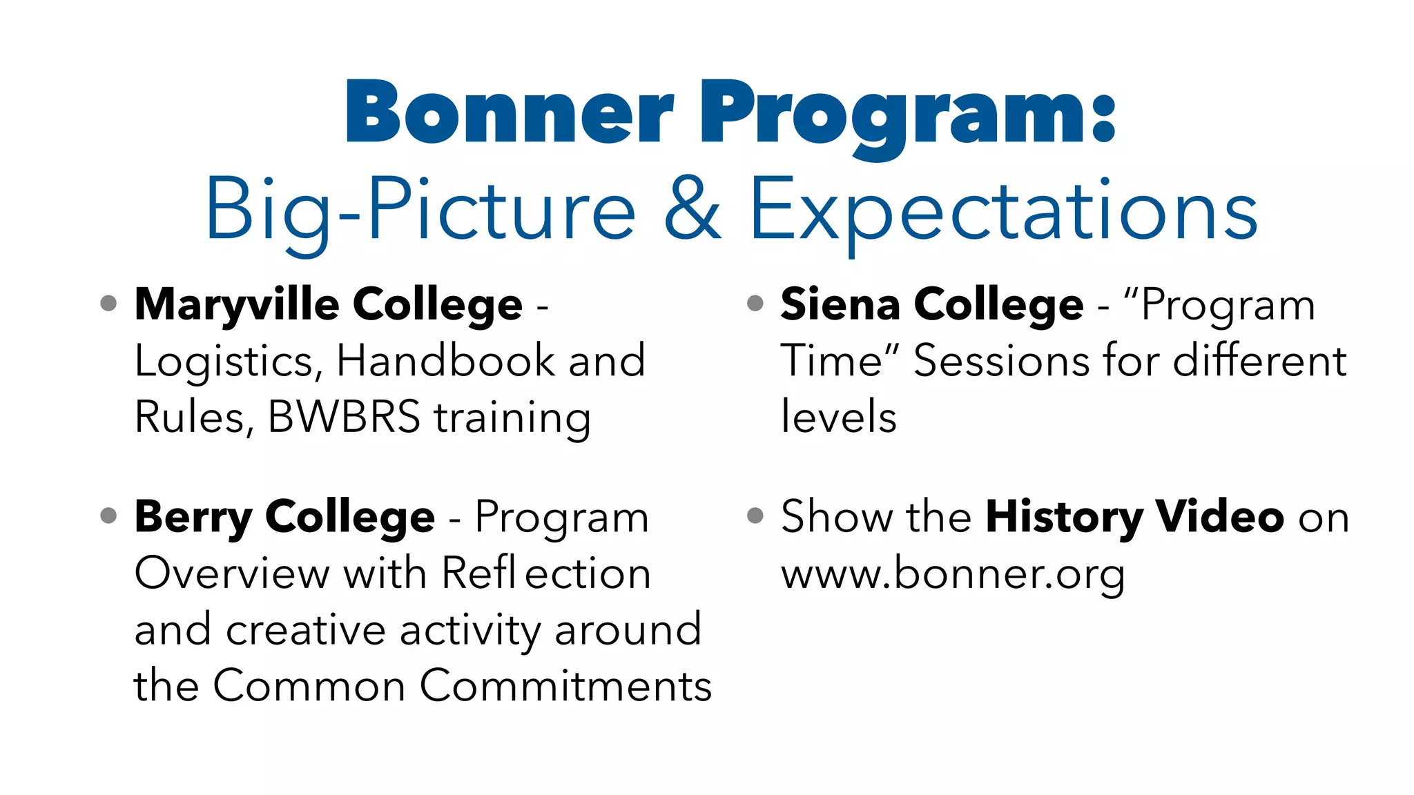 2020 Bonner New Directors Orientation | PDF