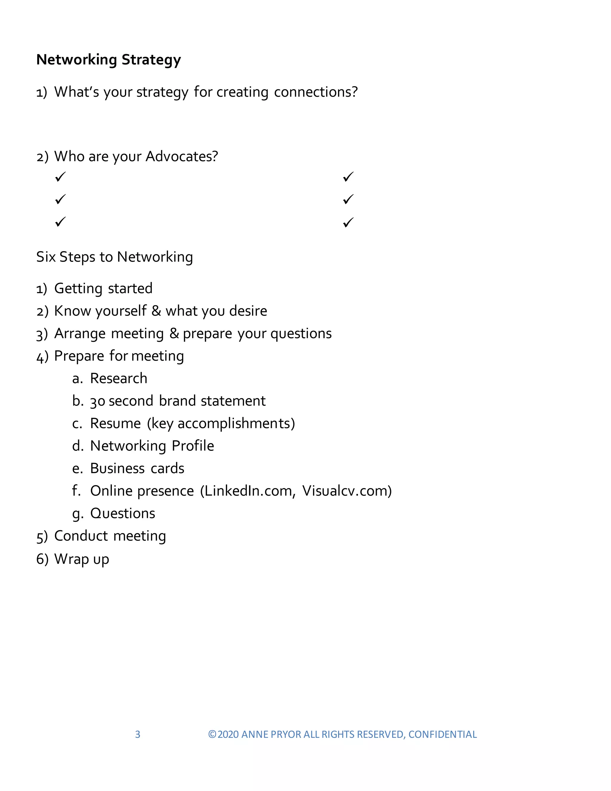 2020 Networking Worksheets by Anne Pryor | PDF