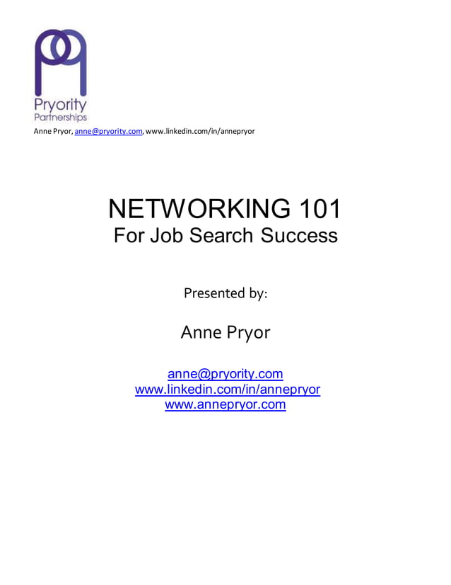 2020 Networking Worksheets by Anne Pryor | PDF