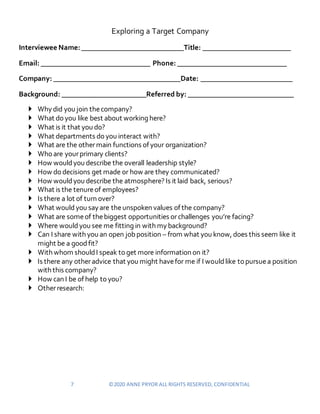 2020 Networking Worksheets by Anne Pryor | DOCX