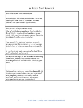 2020 Networking Worksheets by Anne Pryor | DOCX
