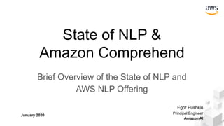State of NLP and Amazon Comprehend | PDF