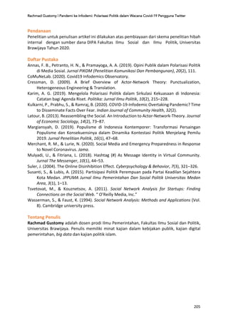 Pandemi ke Infodemi: Polarisasi Politik dalam Wacana Covid-19 Pengguna Twitter | PDF
