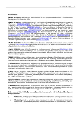 OECD Recommendation of the Council on the Governance of Infrastructure ...