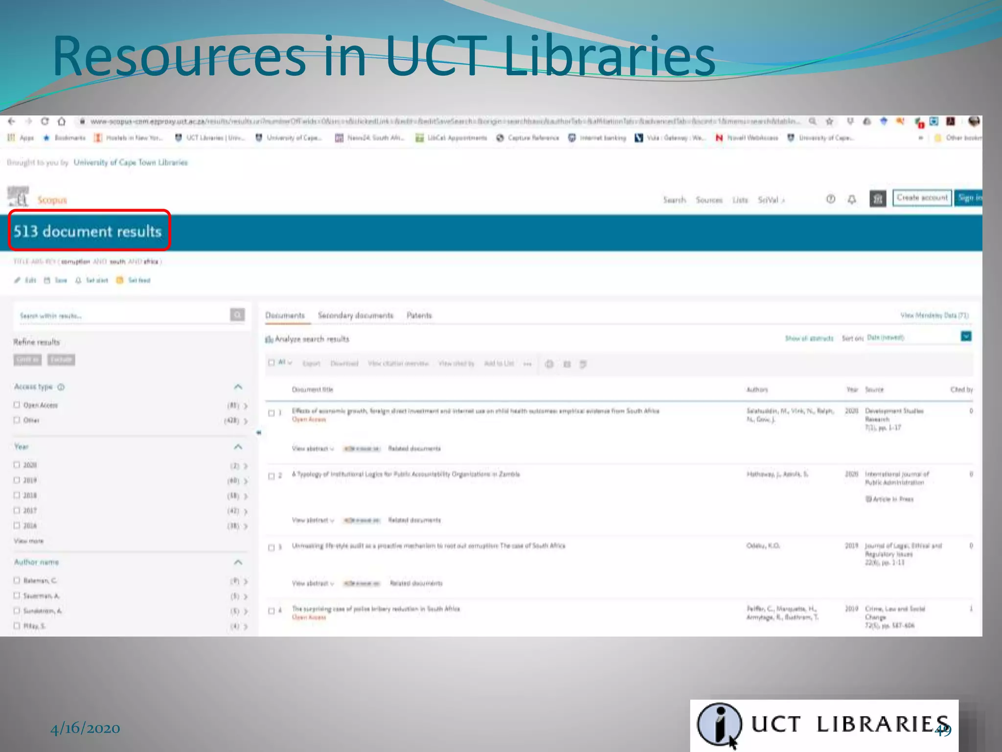 2020 resources in uct libraries_tax hons | PPTX