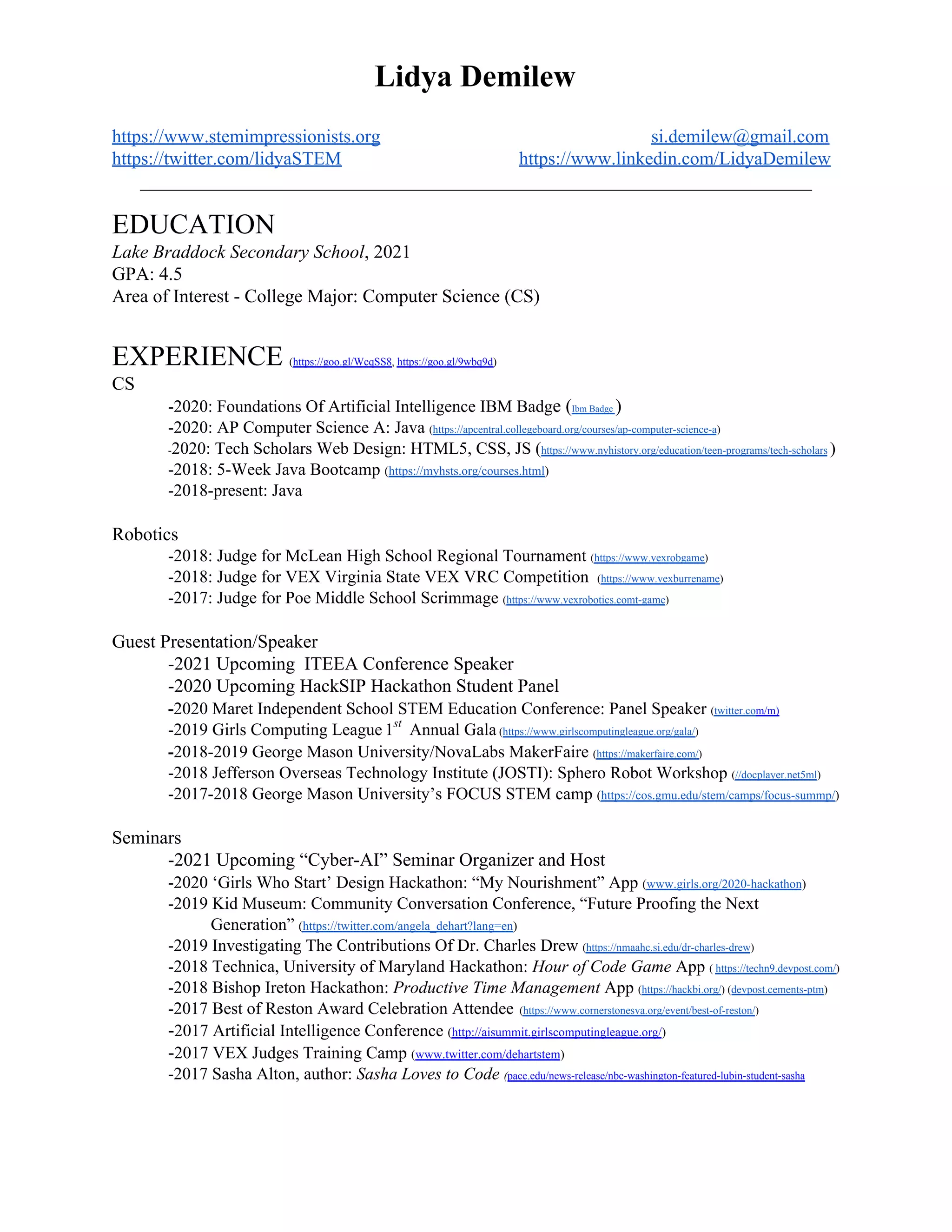 Lidya Demilew Resume | PDF