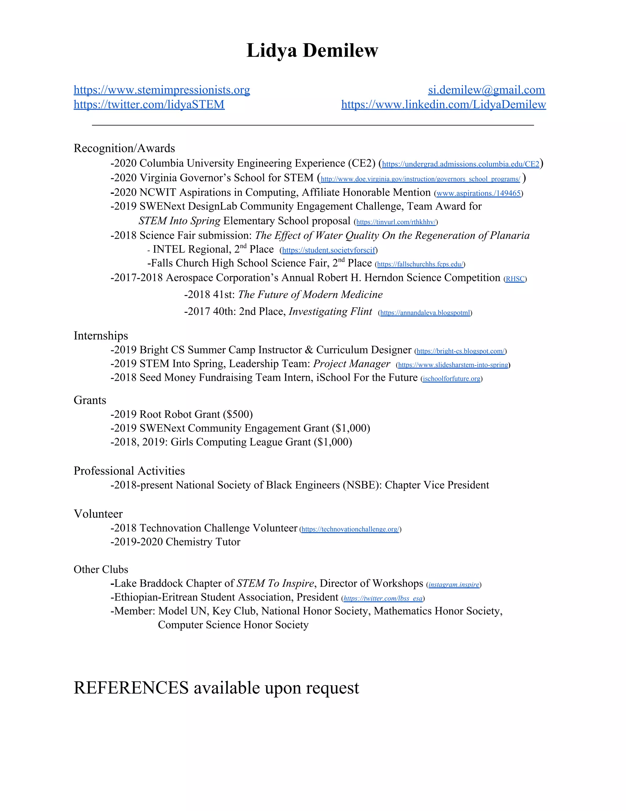 Lidya Demilew Resume | PDF