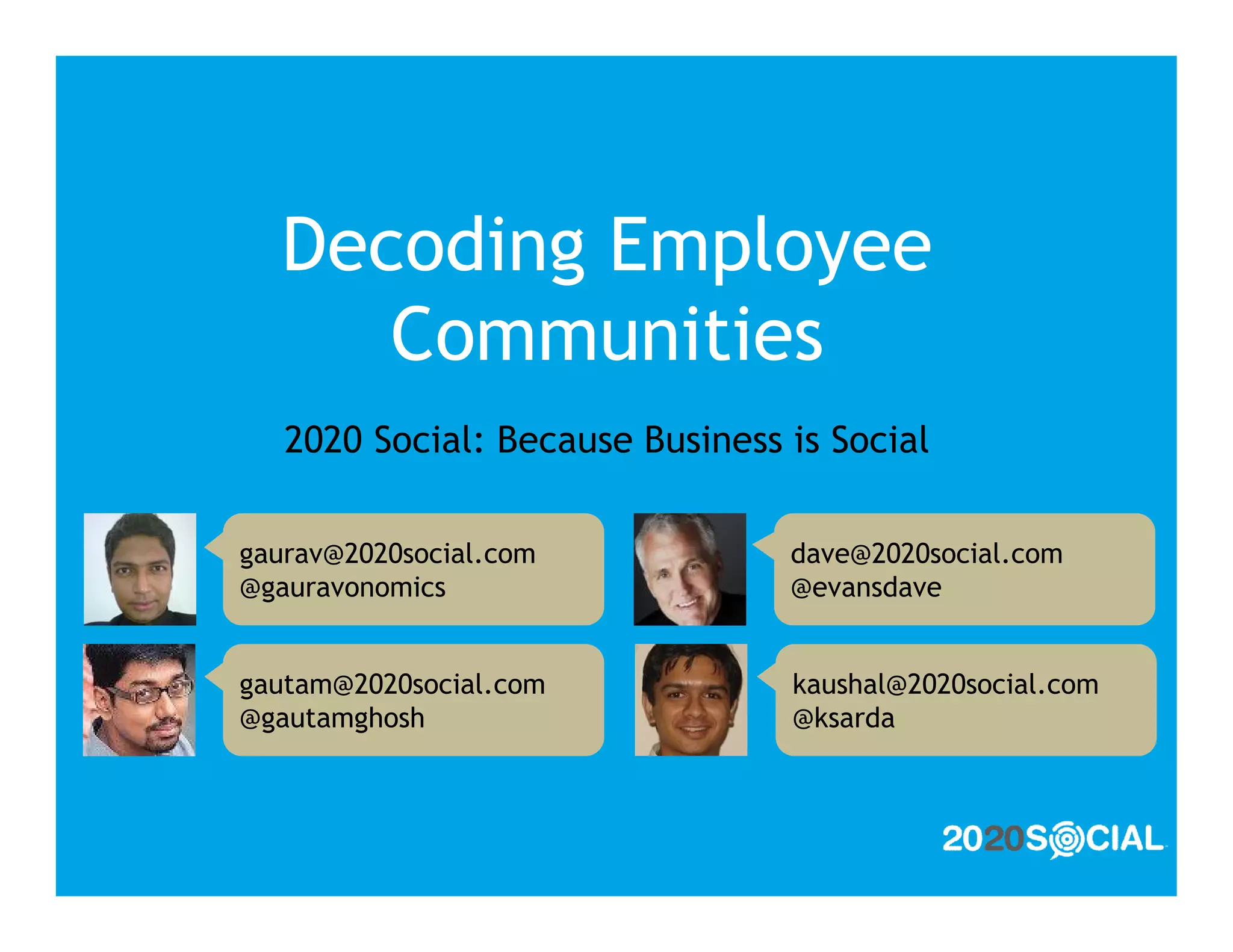2020 Social Decoding Employee Communities | PDF