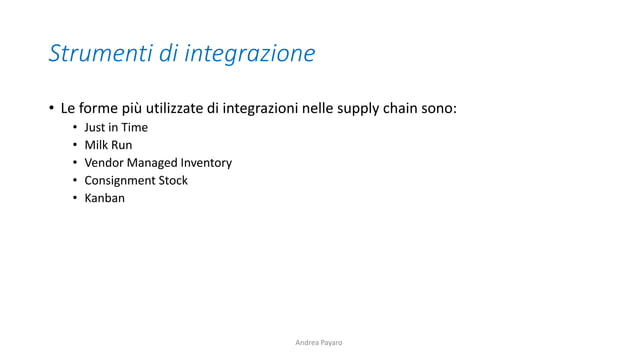 2020 supply chain aspetti pratici payaro | PPT