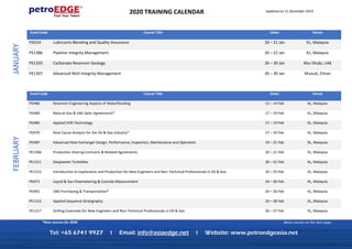 2020 training calendar | PDF