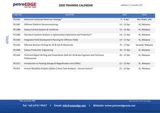2020 training calendar | PPT