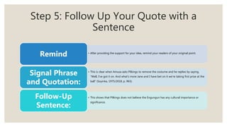 CWL Using Direct Quotations | PPT