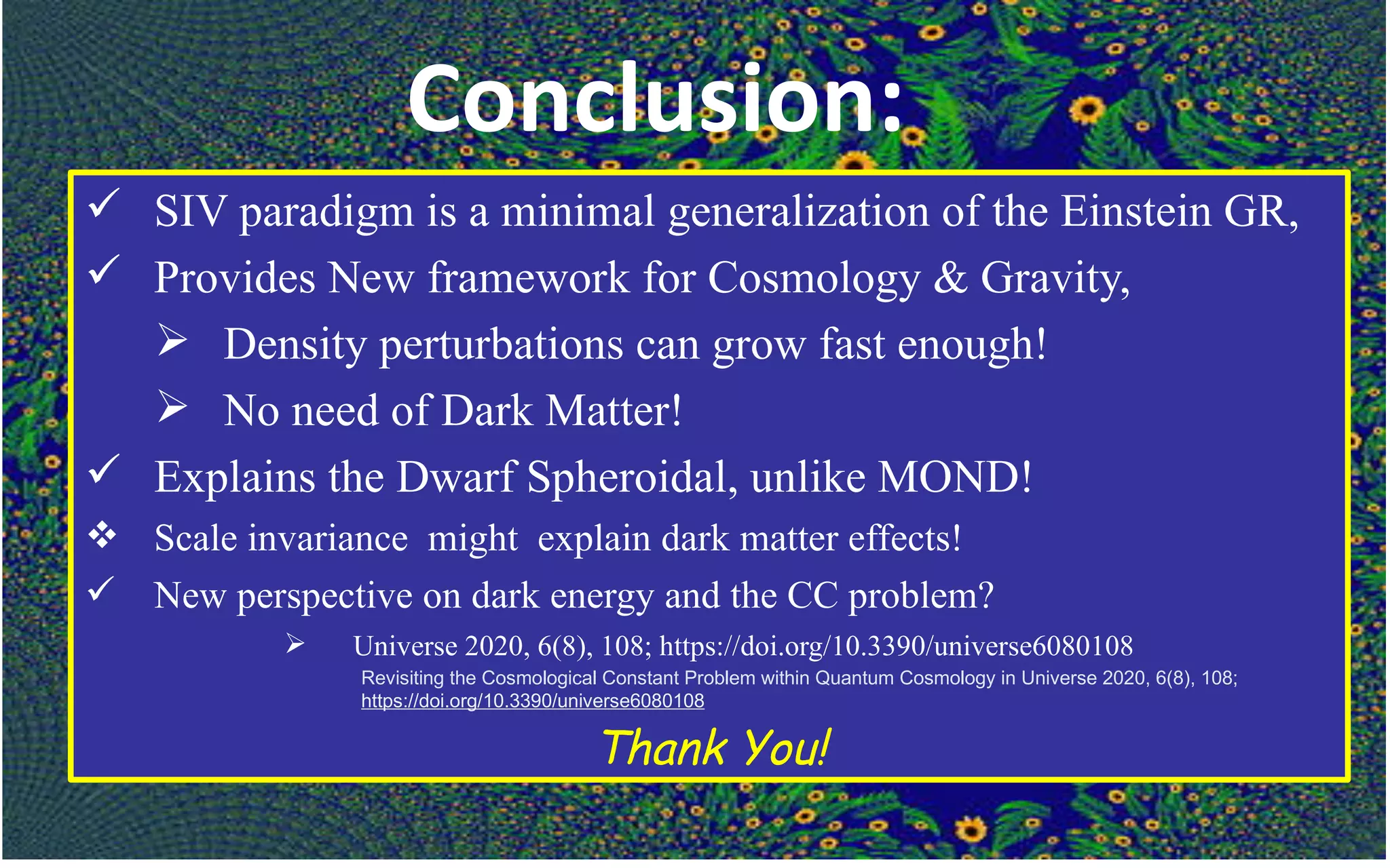 The Scale Invariant Vacuum Theory as viable Cosmology Model | PPT