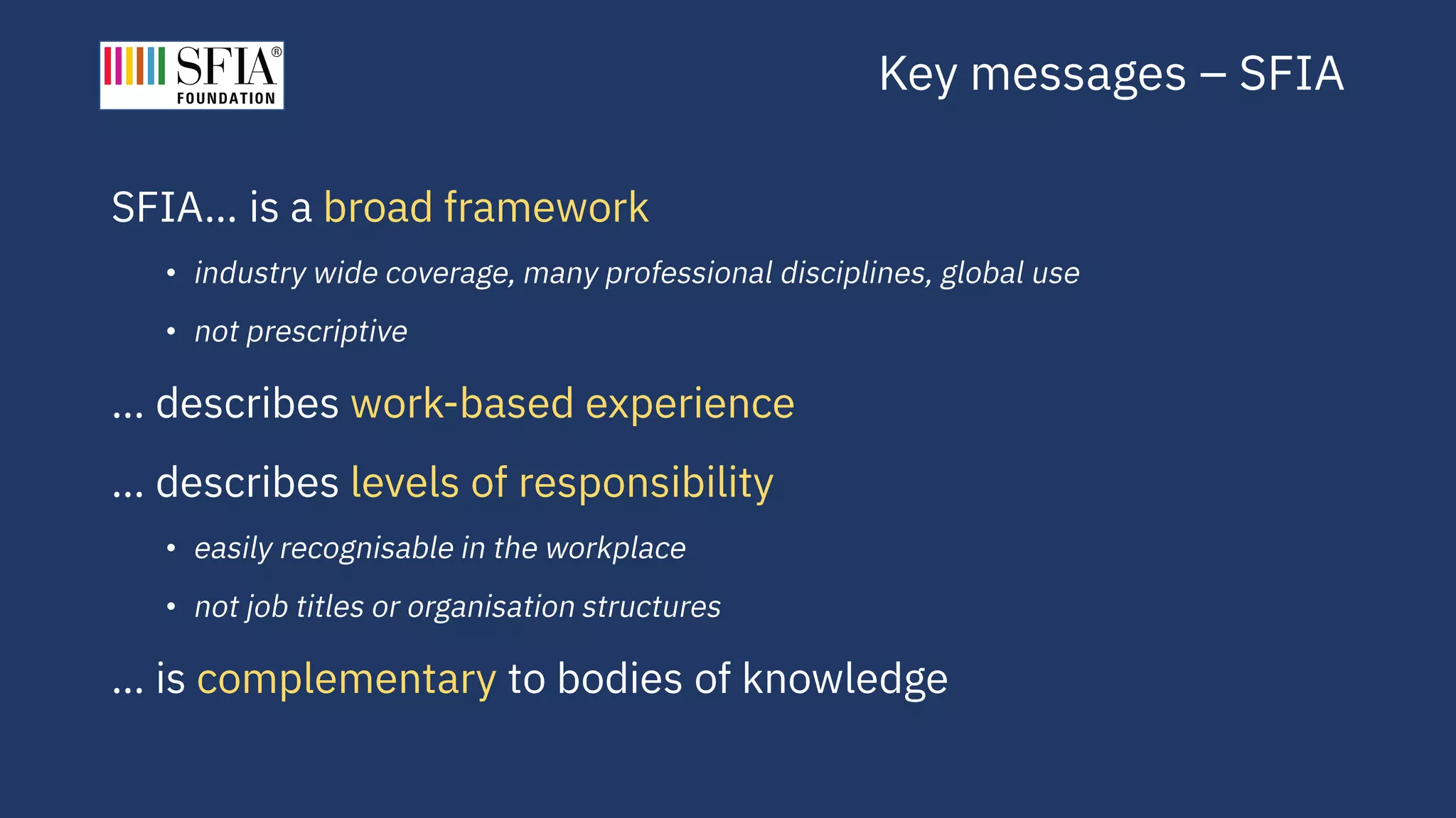 SFIA to BABOK mapping - SFIA slides | PPT