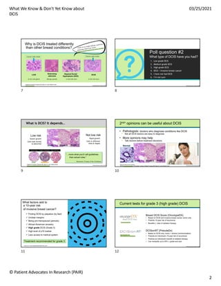 What We Know and Don't Yet Know About DCIS | PDF