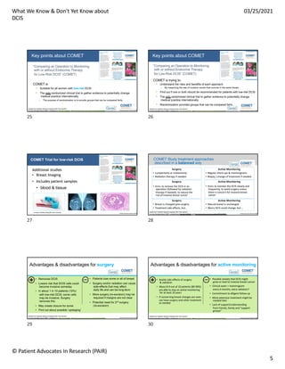 What We Know and Don't Yet Know About DCIS | PDF