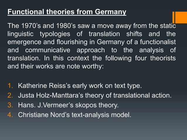 Functional Theories of Translation | PPTX