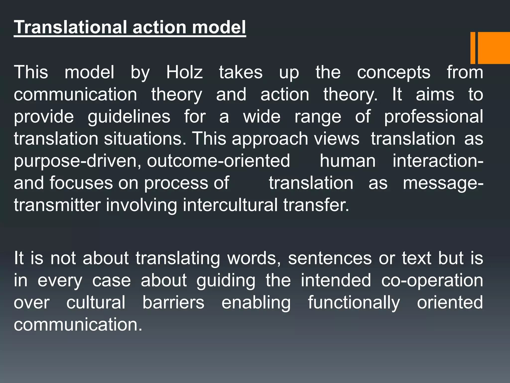 Translation action model by Holz-Manttari | PPTX