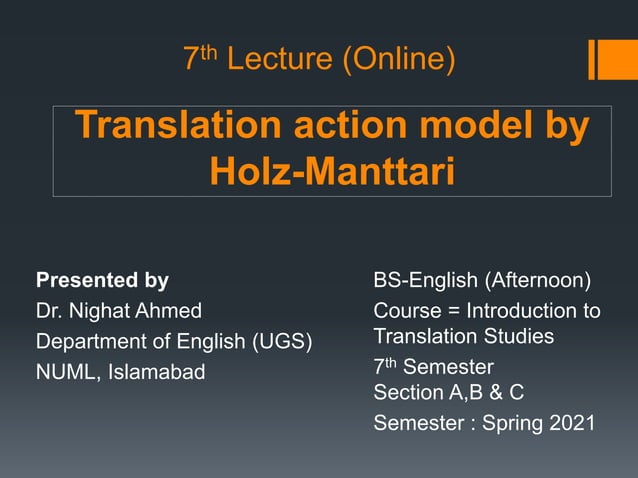 Translation action model by Holz-Manttari | PPTX
