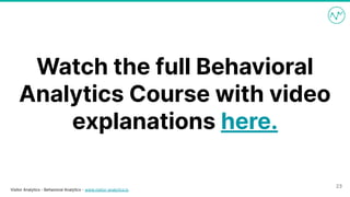 Visitor Analytics - Behavioral Analytics | PPT