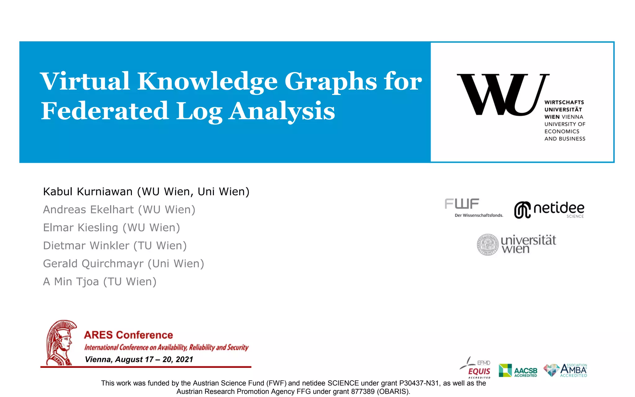 Virtual Knowledge Graphs for Federated Log Analysis | PPT