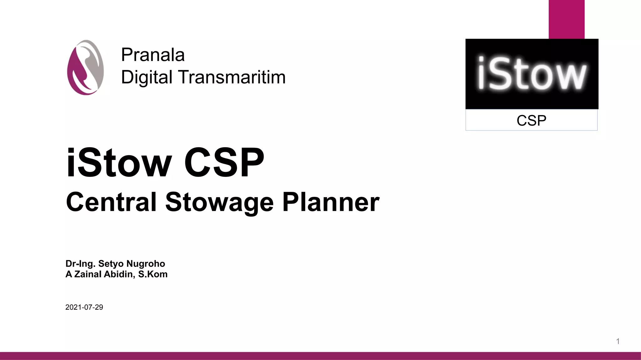 iStow CSP-Central Stowage Planner | PDF