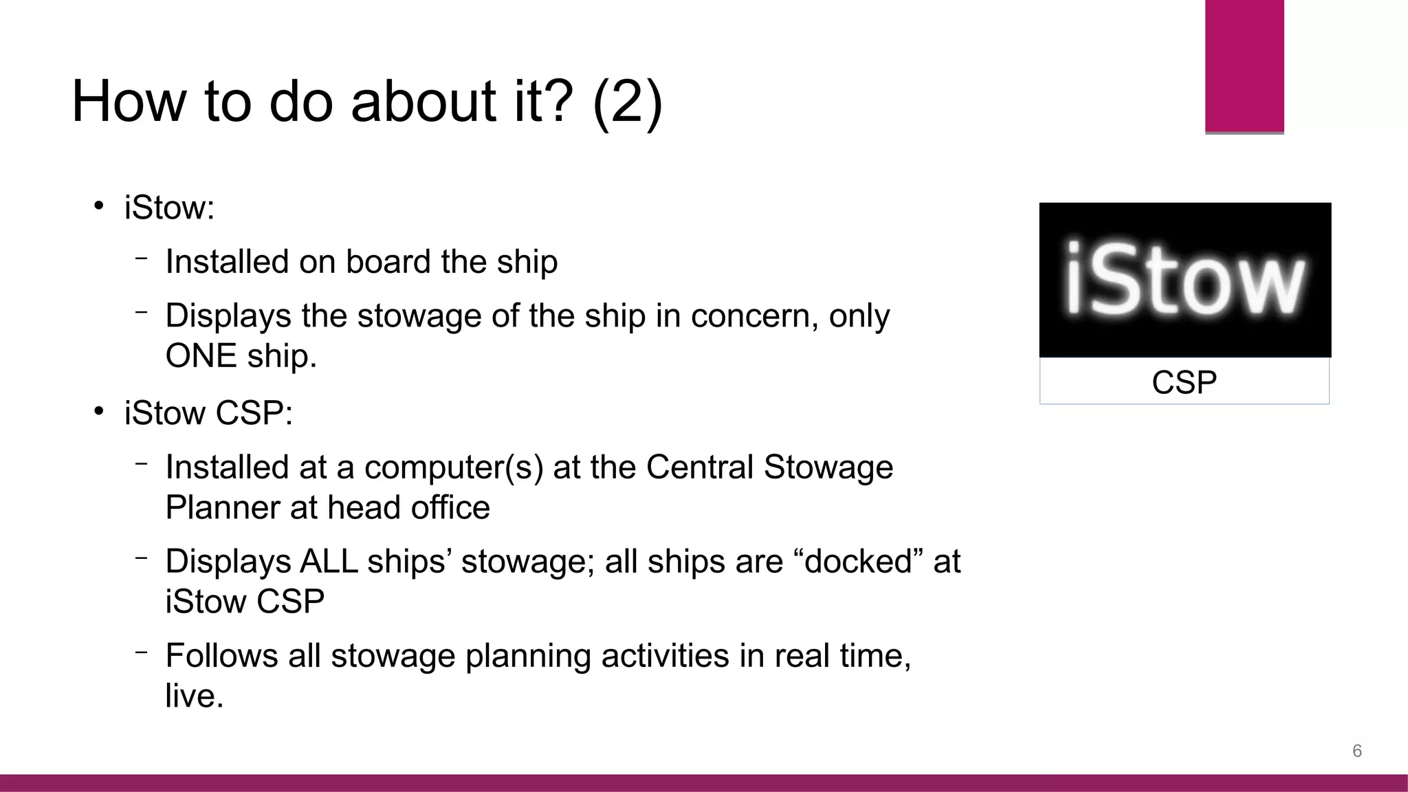iStow CSP-Central Stowage Planner | PDF
