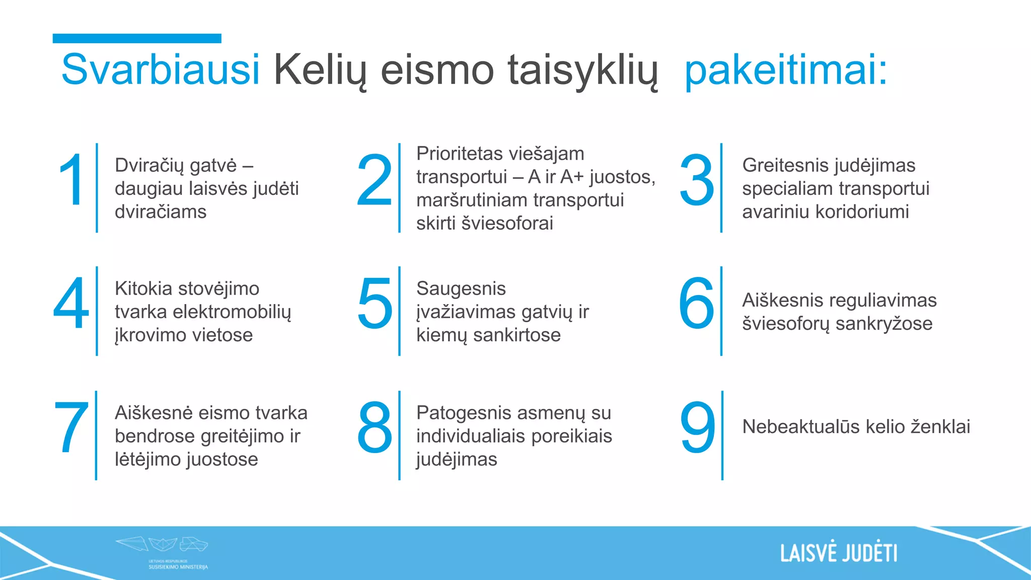 Kelių eismo taisyklių pakeitimai | PPTX