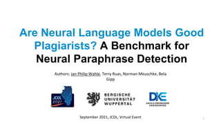 Are Neural Language Models Good Plagiarists? A Benchmark for Neural Paraphrase Detection