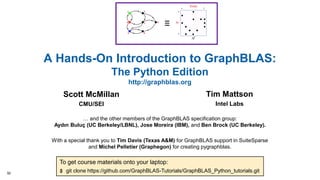 Graph Algorithms, Sparse Algebra, and the GraphBLAS with Janice McMahon | PPT