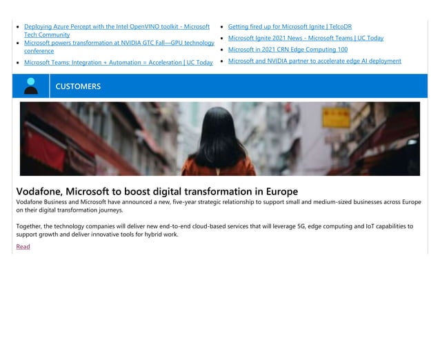 Microsoft Telecommunications Newsletter | November 2021 | PPT
