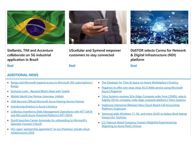 Microsoft Telecommunications Newsletter | November 2021 | PPT