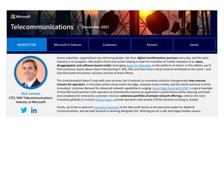 Microsoft Telecommunications Newsletter | December 2021 | PPT