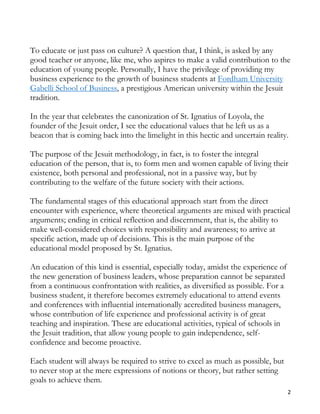 The Ignatian pedagogical model: responsible action as the purpose of ...