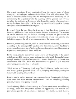 Leadership for the Future: Ignatian Discernment and Values | PDF ...