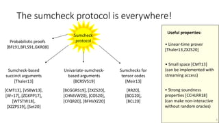 ZK Study Club: Sumcheck Arguments and Their Applications | PPT