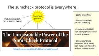 ZK Study Club: Sumcheck Arguments and Their Applications | PPT