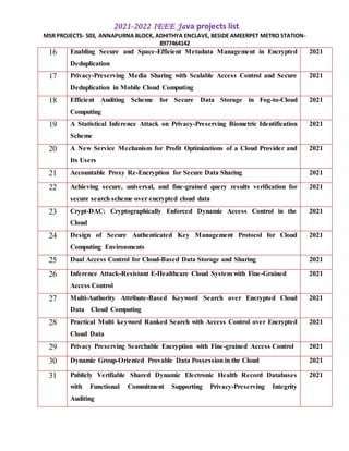 2021- 22 IEEE JAVA Projects | PDF