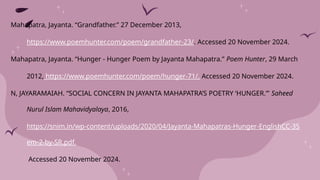 Exploring Indian Identity and Culture in Jayanta Mahapatra's Poetry | PPT
