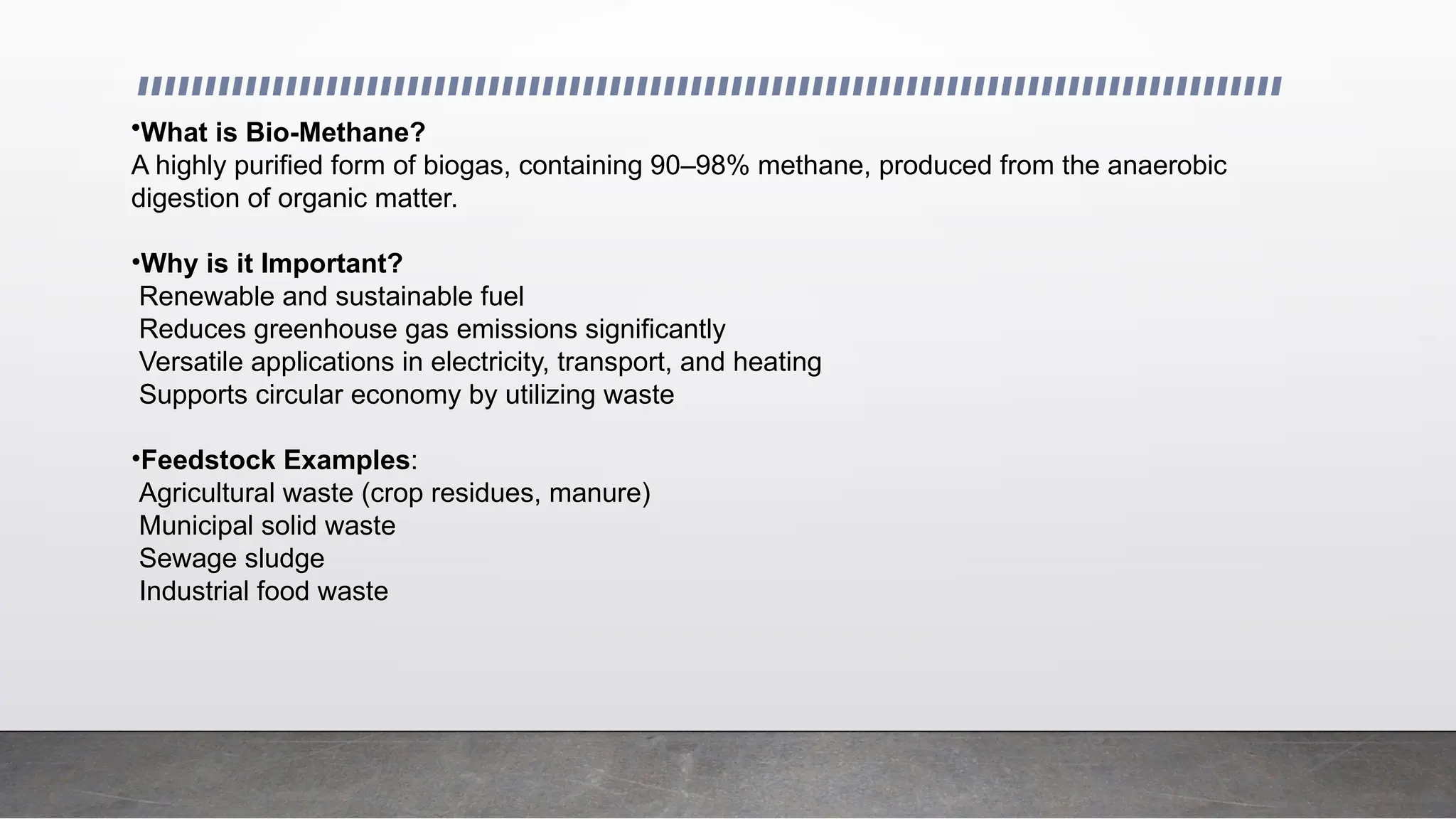 Production of Bio Methane Production through conventional method | PPT