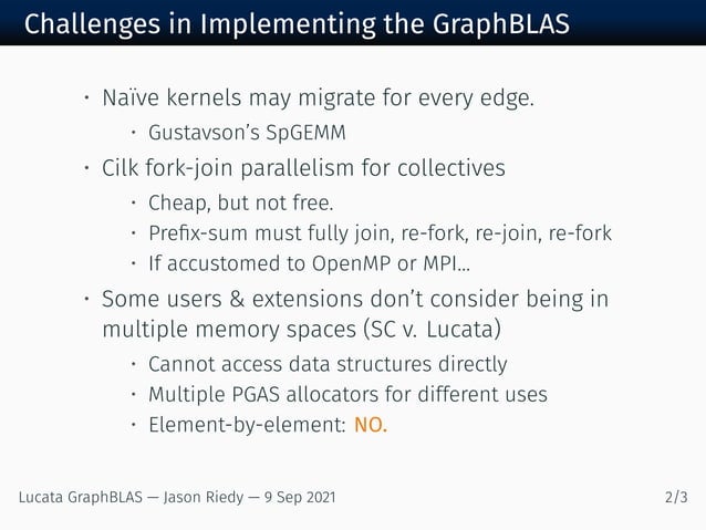 Lucata at the HPEC GraphBLAS BoF | PPT