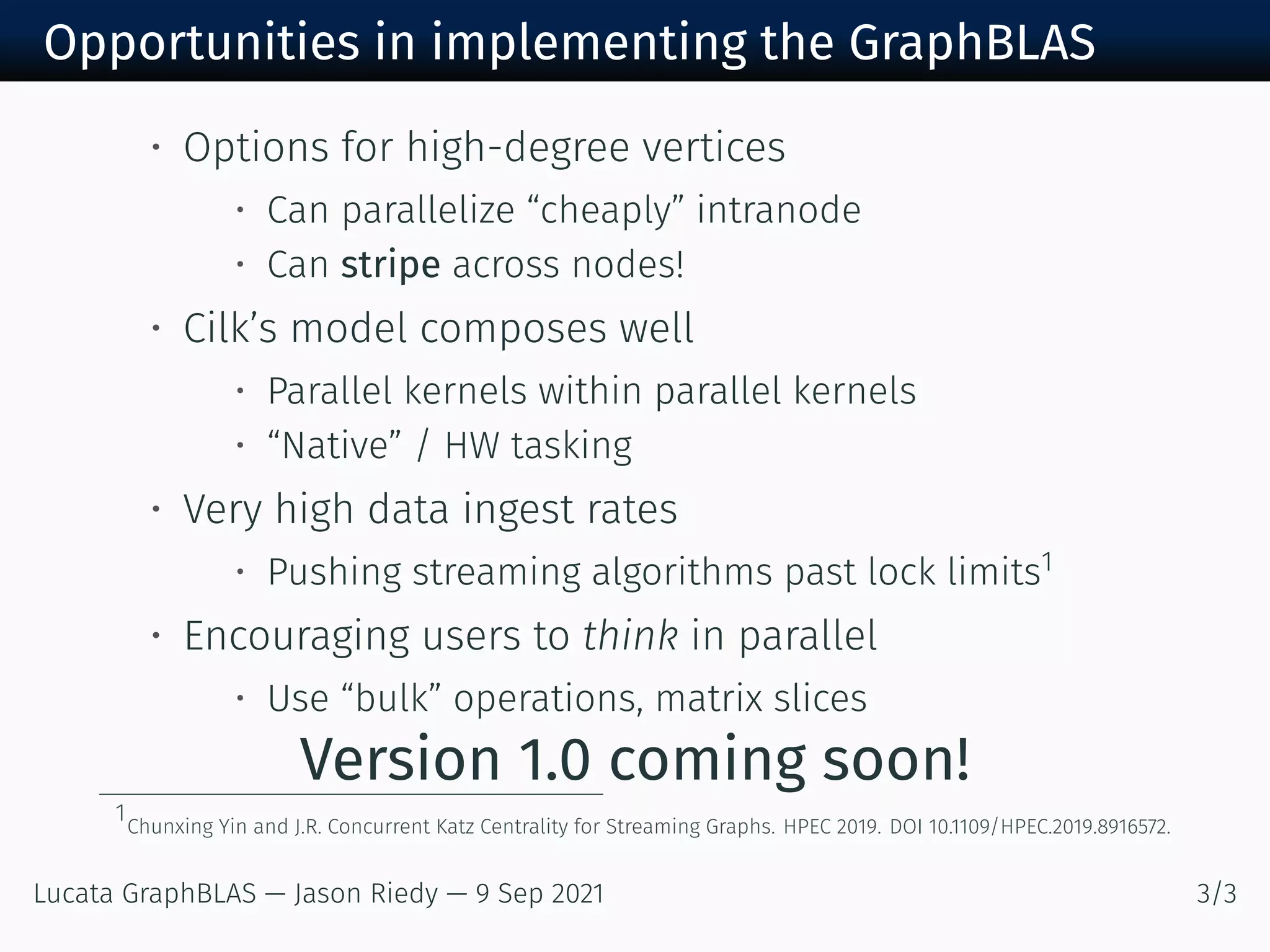 Lucata at the HPEC GraphBLAS BoF | PPT