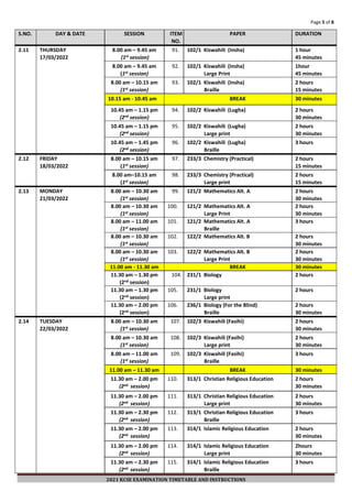 2021 kcse-timetable | PDF