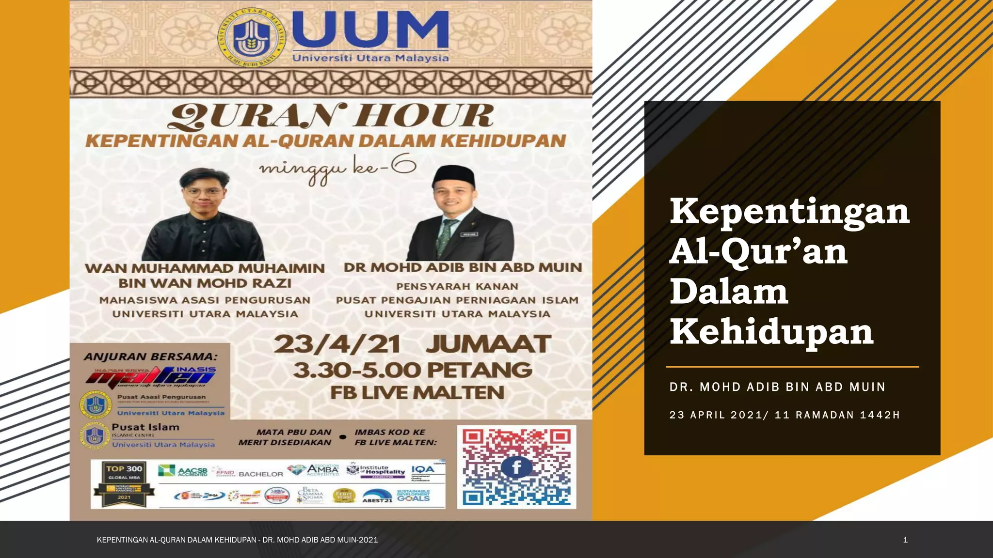 2021-Kepentingan al-Qur'an dalam Kehidupan - dr mohd adib abd muin | PDF