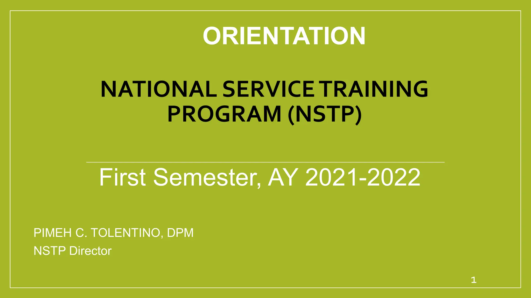 2021-NSTP-Orientation.pdfnkahgavabbhahah | PDF